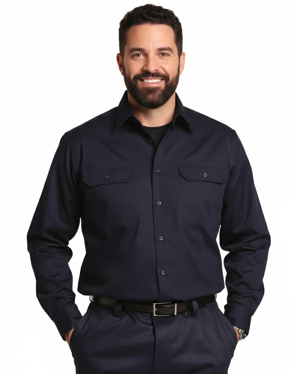 WT02 Cool-Breeze Long Sleeve Cotton Work Shirt